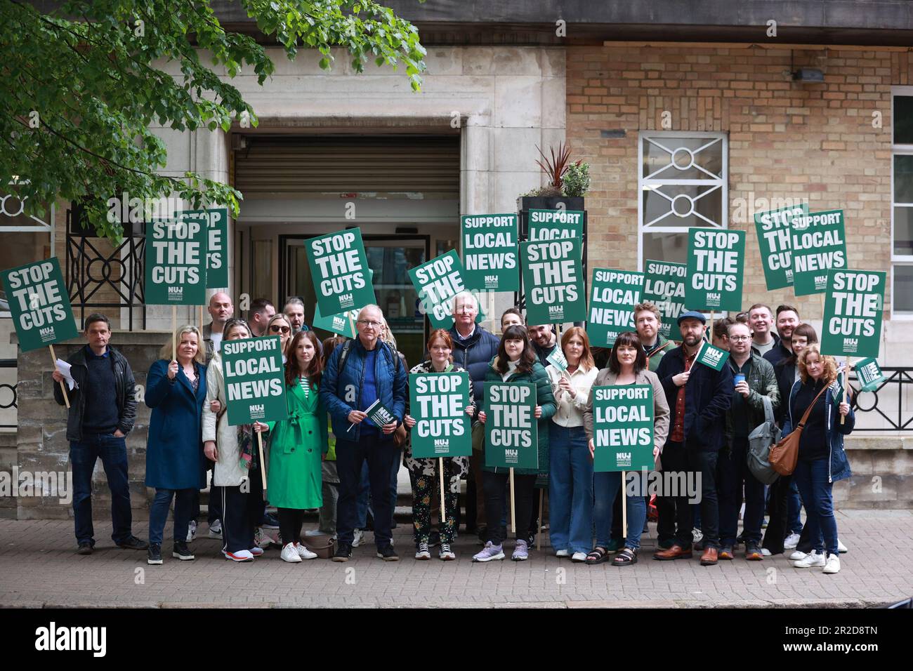 BBC NI journalists on the picket line at BBC NI, Broadcasting House in ...