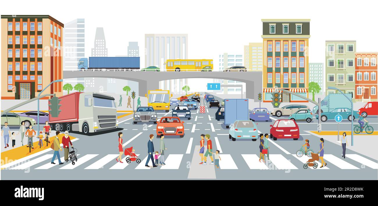 City traffic panorama road transport Stock Vector Images - Alamy