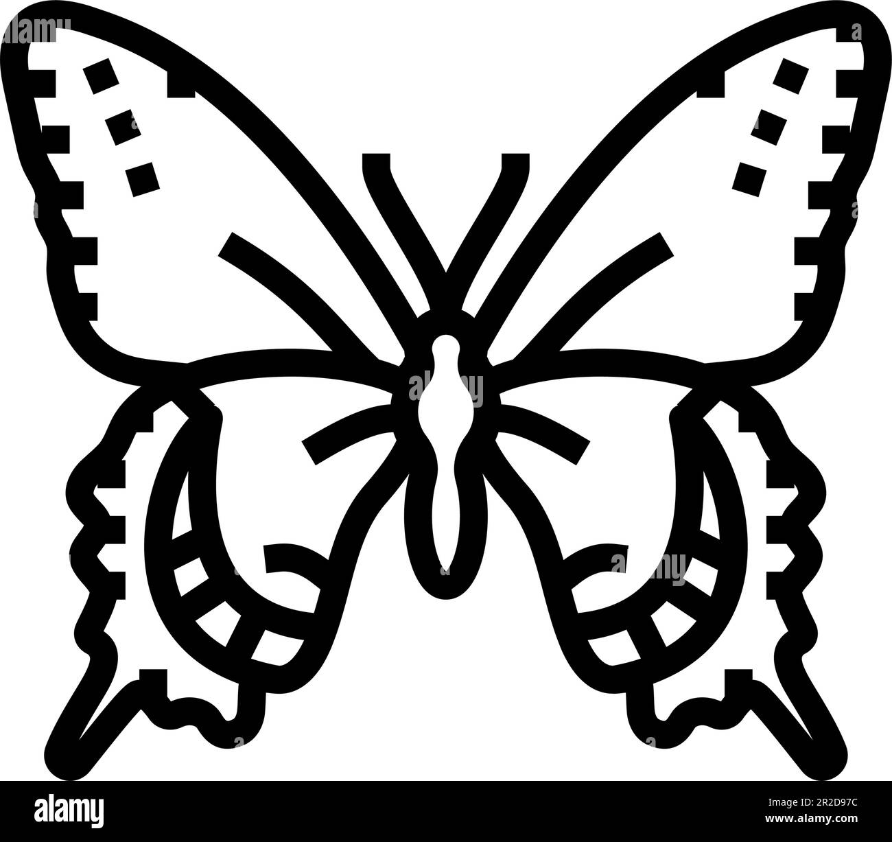 black swallowtail spring line icon vector illustration Stock Vector ...