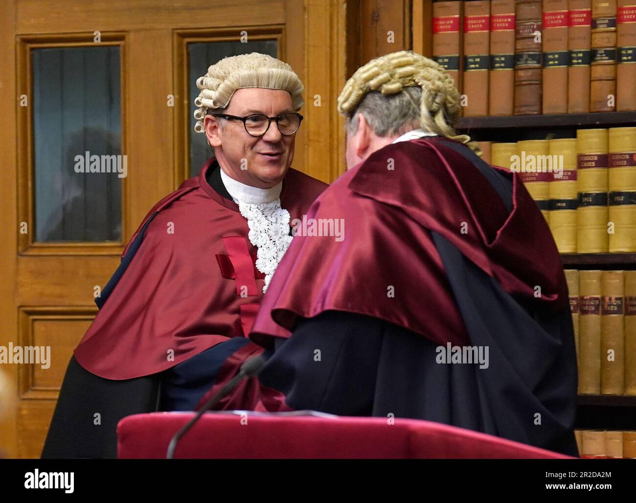 Sheriff Principal Craig Turnbull is congratulated by Lord Carloway as ...