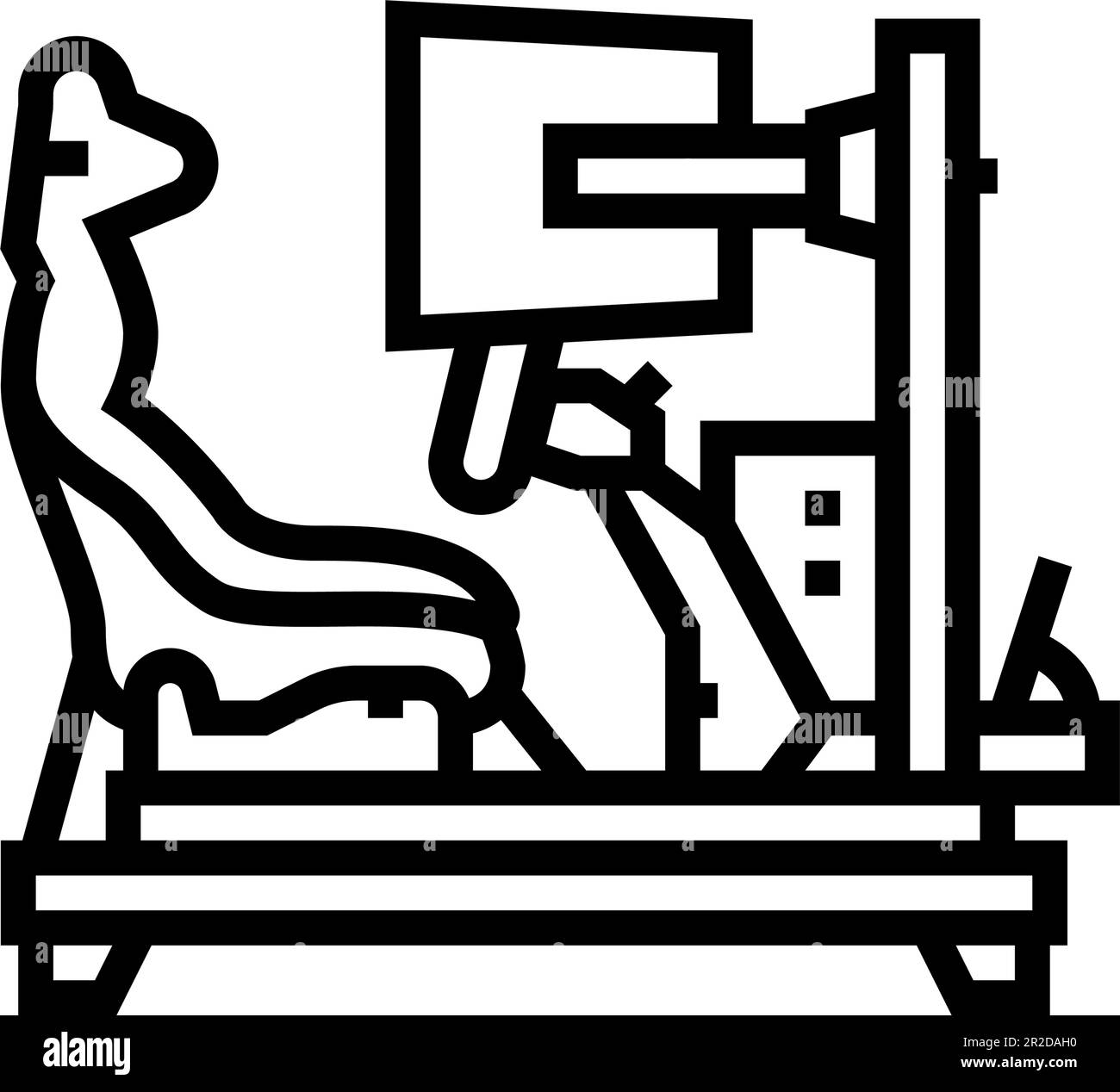 racing simulator vehicle line icon vector illustration Stock Vector ...