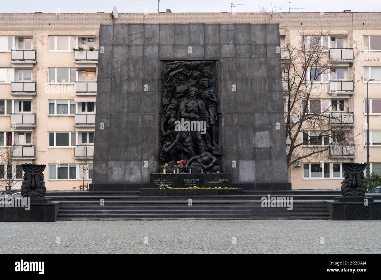 The Warsaw Ghetto Heroes Monument in Warsaw, Poland. In April 1943 ...
