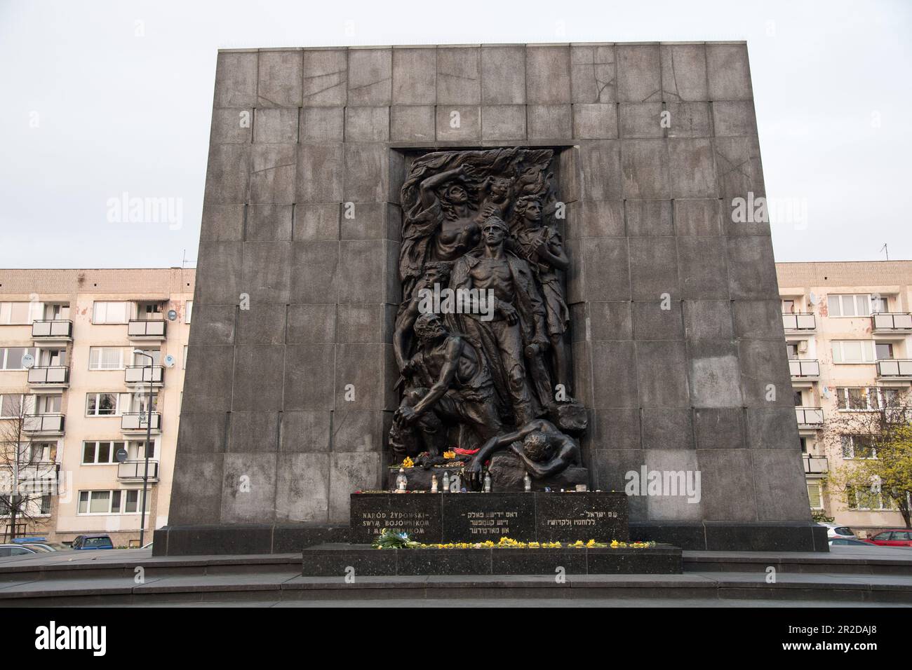 The Warsaw Ghetto Heroes Monument in Warsaw, Poland. In April 1943 ...