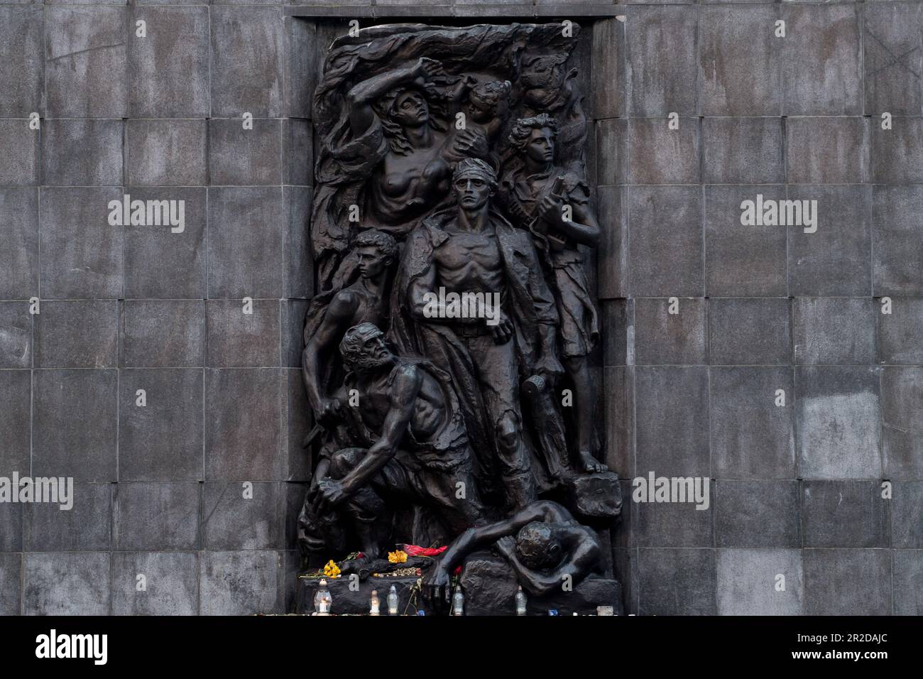 The Warsaw Ghetto Heroes Monument in Warsaw, Poland. In April 1943 ...