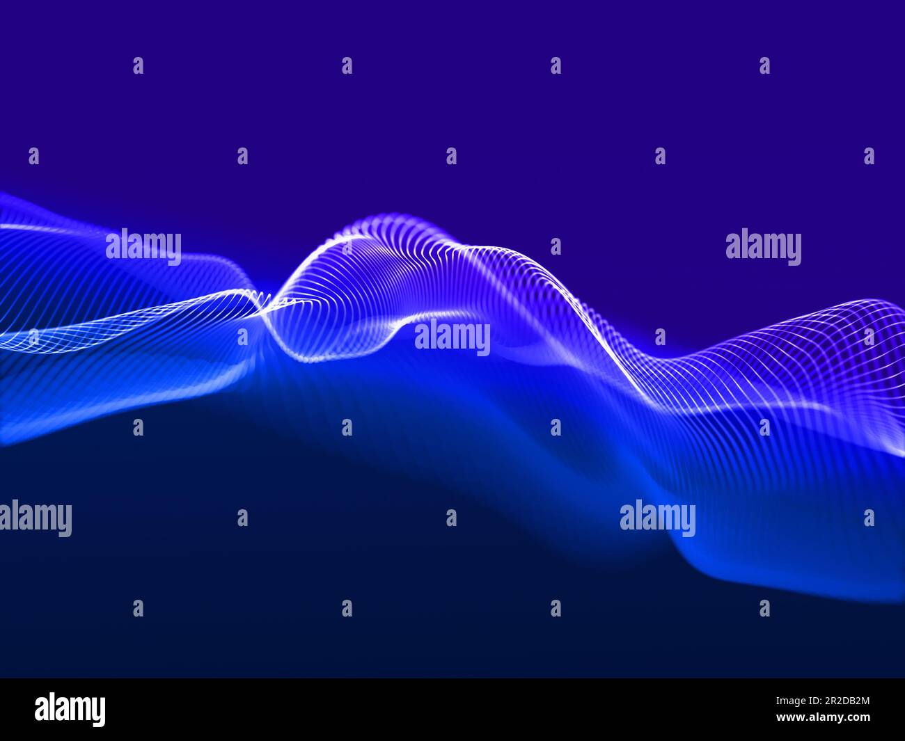 3D render of an abstract technology background with flowing data waves ...