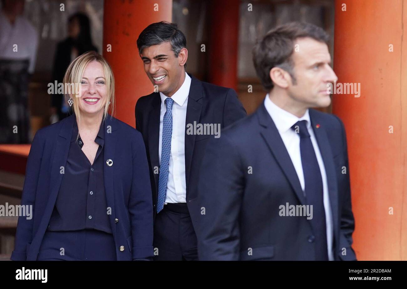 (left to right) Italian Premier Giorgia Meloni, Prime Minister Rishi ...