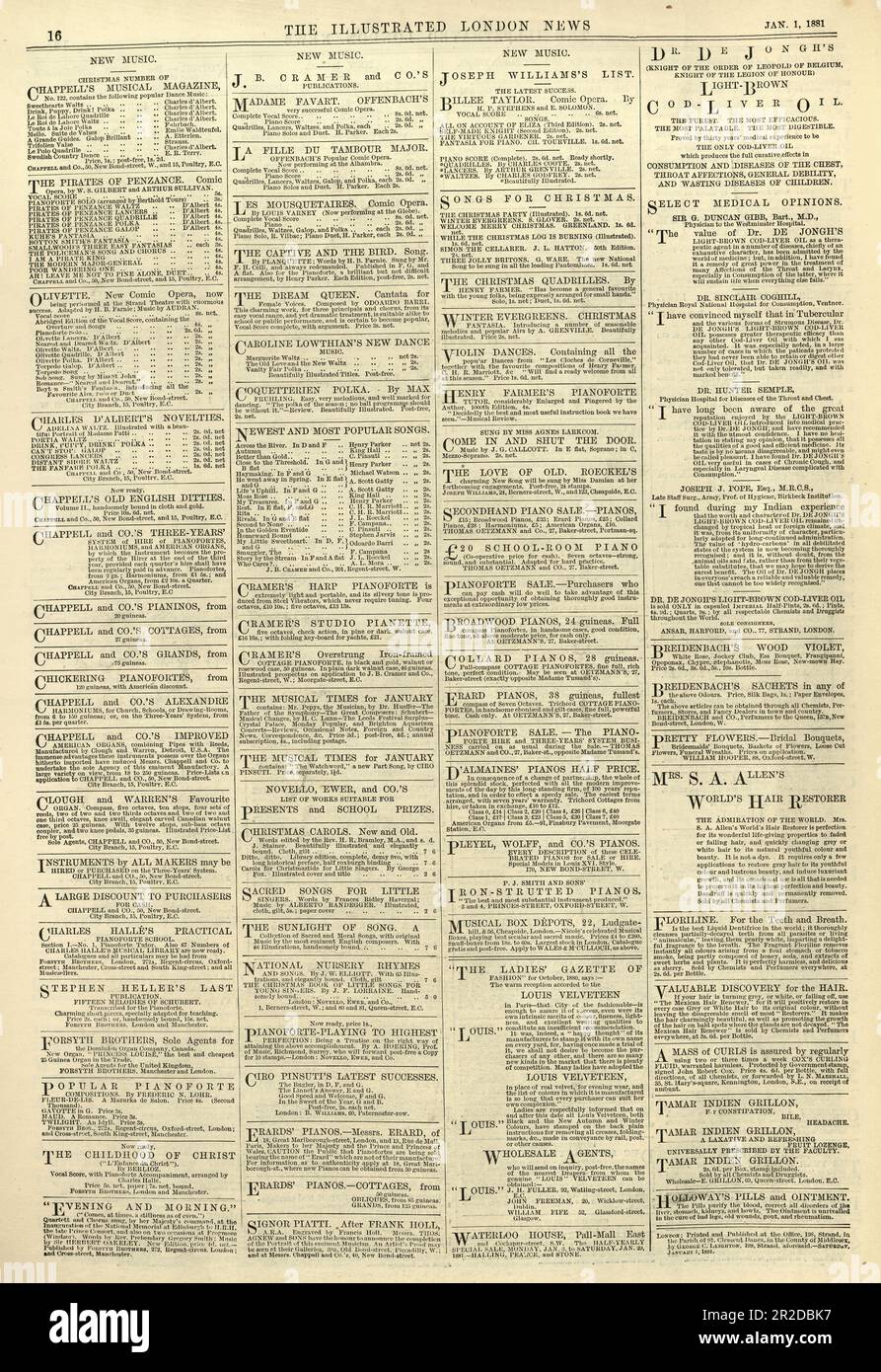 Old newspaper page from the London Illustraded News, 1881, Victorian ...