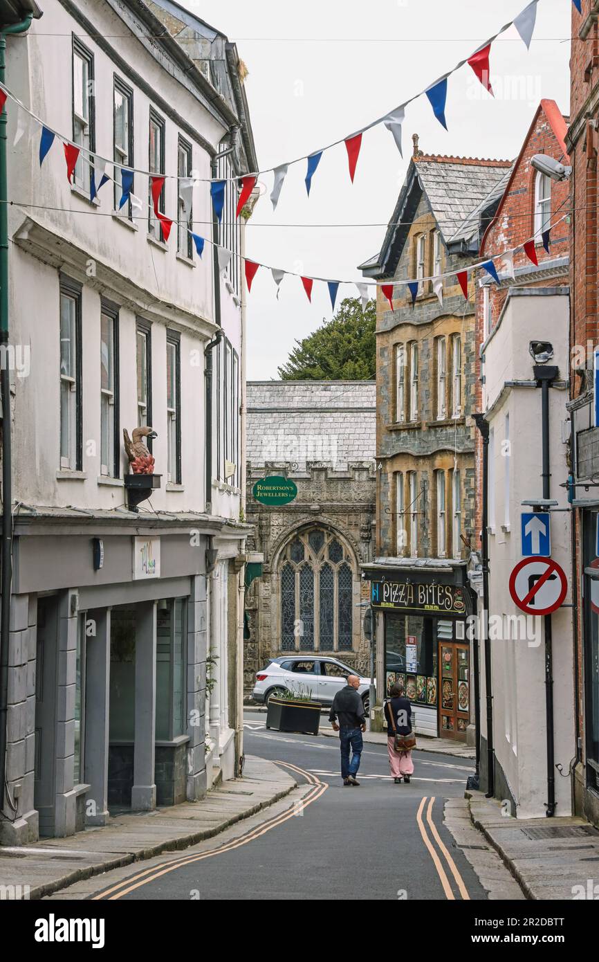 A phoenix graces the front of a retailer in High Street, Launceston ...