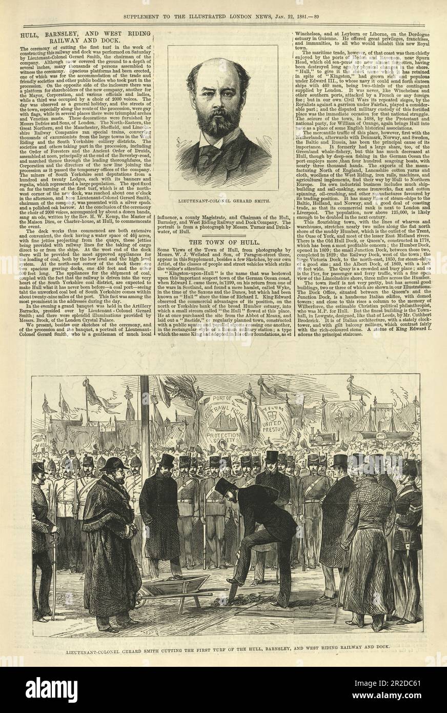 Ground breaking ceremony for the Hull Barnsley and West Riding Railway ...