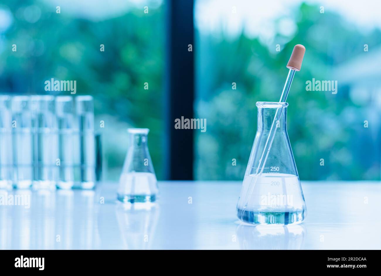 Concept of chemical, scientific experiment, monkeypox virus. Closeup ...