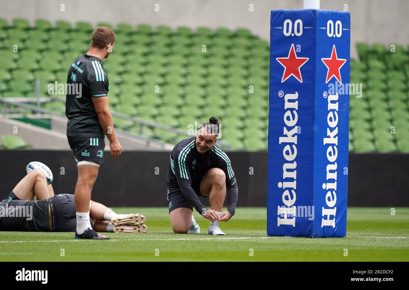 Leinster's James Lowe during the captain's run at Aviva Stadium, Dublin ...