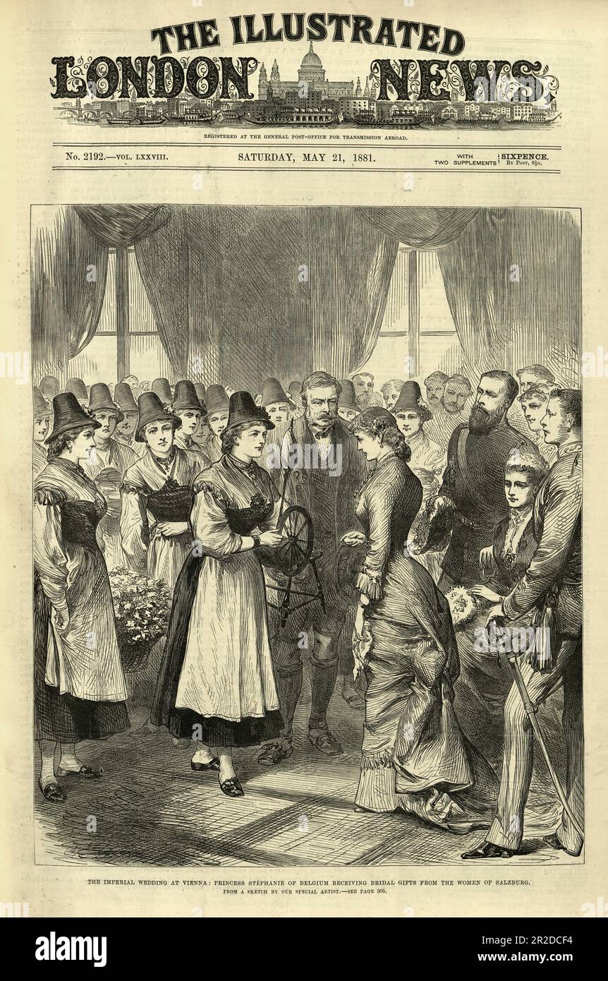 Victorian newspaper, Imperial Wedding at Vienna Austria, Princess ...