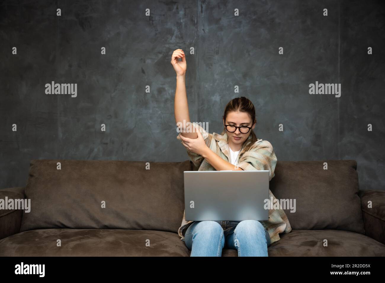 Independent businesswoman working online with partners owners of small ...