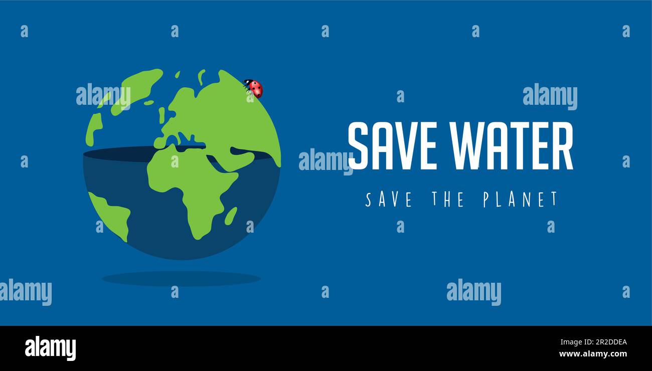 save water and the planet environmental concept Stock Vector Image ...
