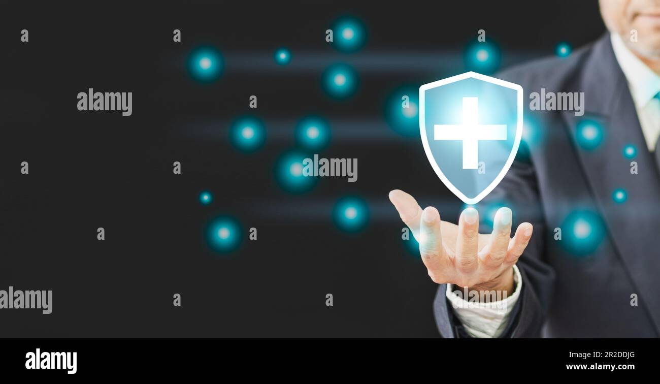 professional Businessman hand holding symbol cross shape with the ...