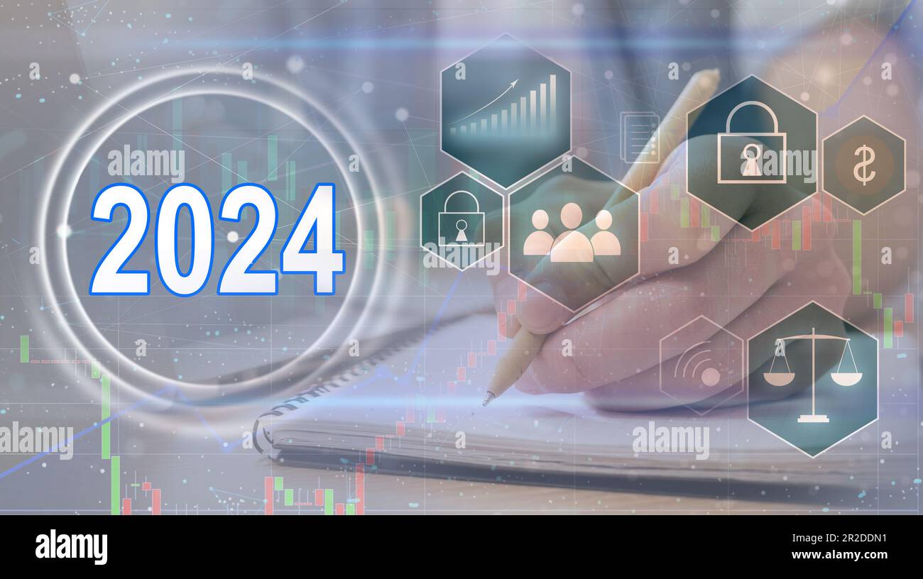 2024 grey transparent button on gray virtual touchscreen interface. New ...