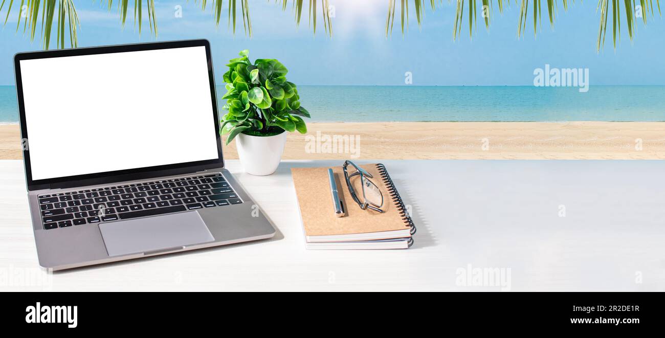 Working concept using technology, notebook, internet, laptop computer ...