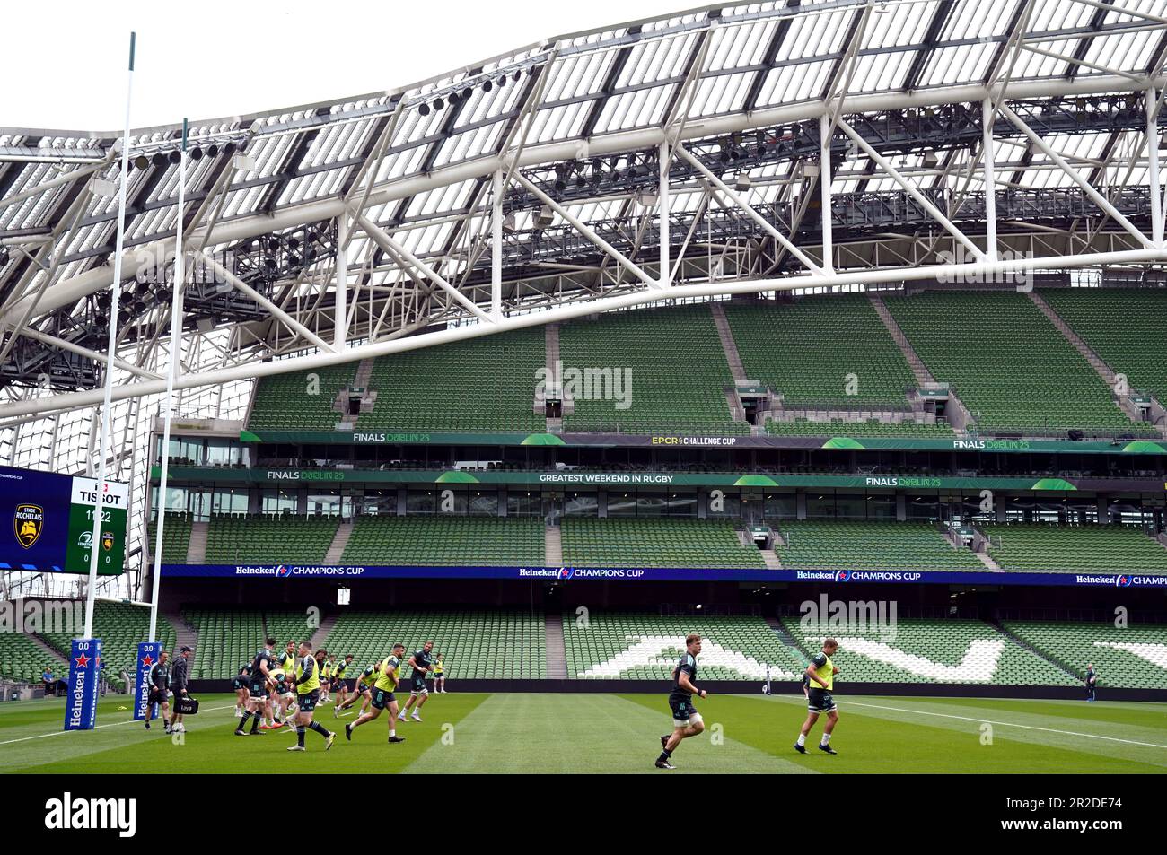 Leinster players during the captain's run at Aviva Stadium, Dublin ...