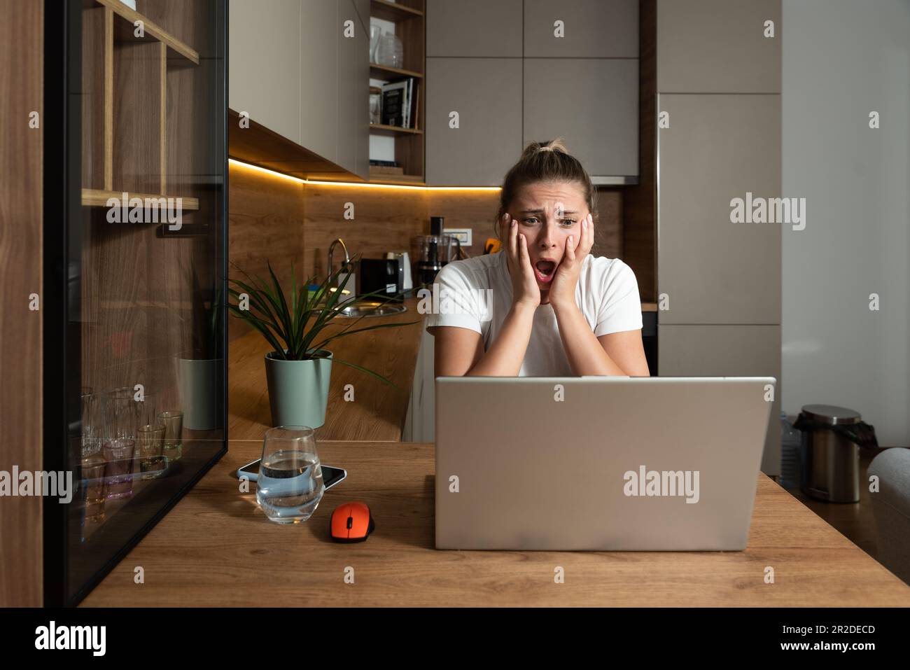 Young stressed hurt sad and shocked woman feeling betrayed finding out ...