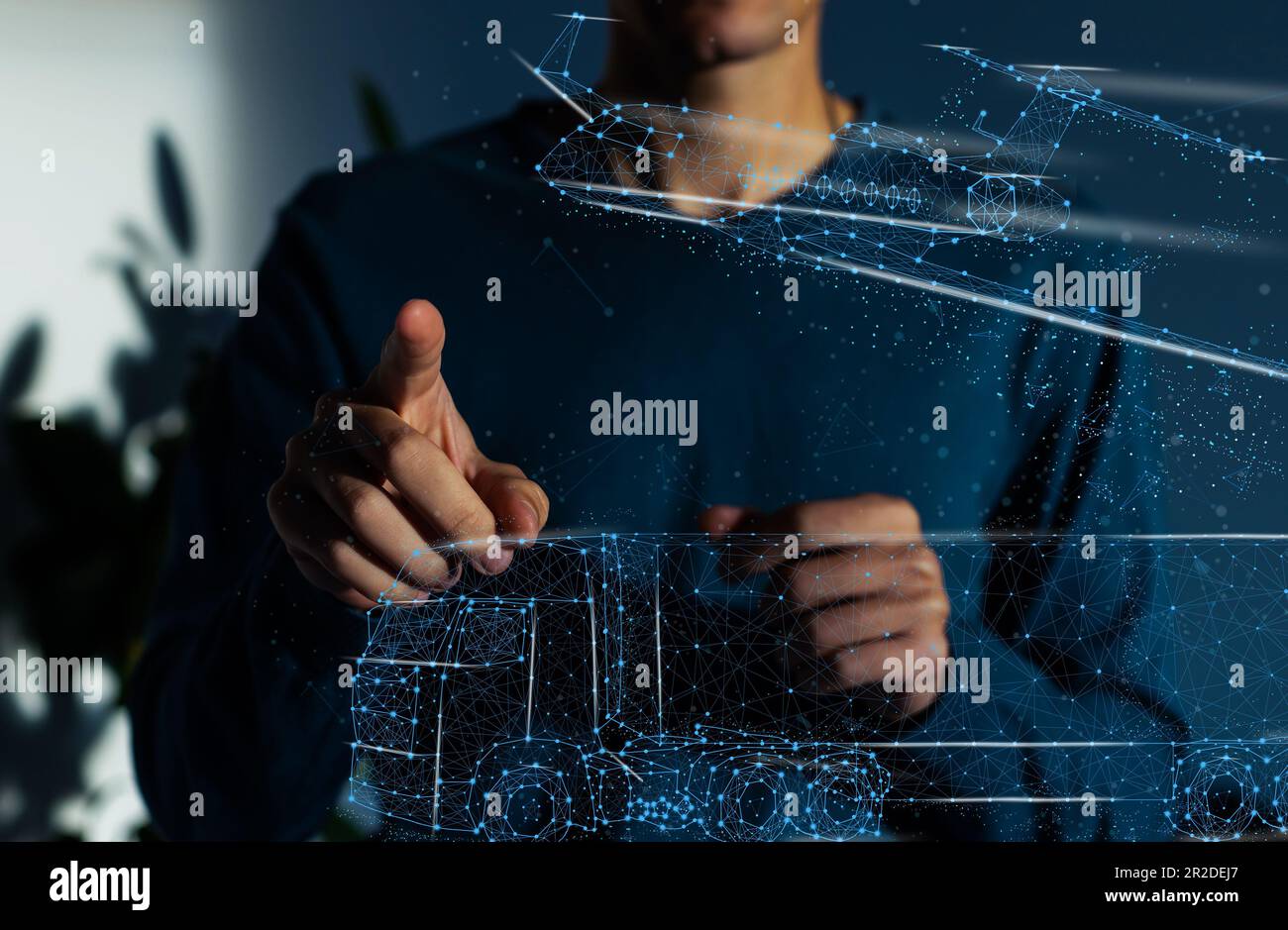 Woman hologram holography hi-res stock photography and images - Alamy