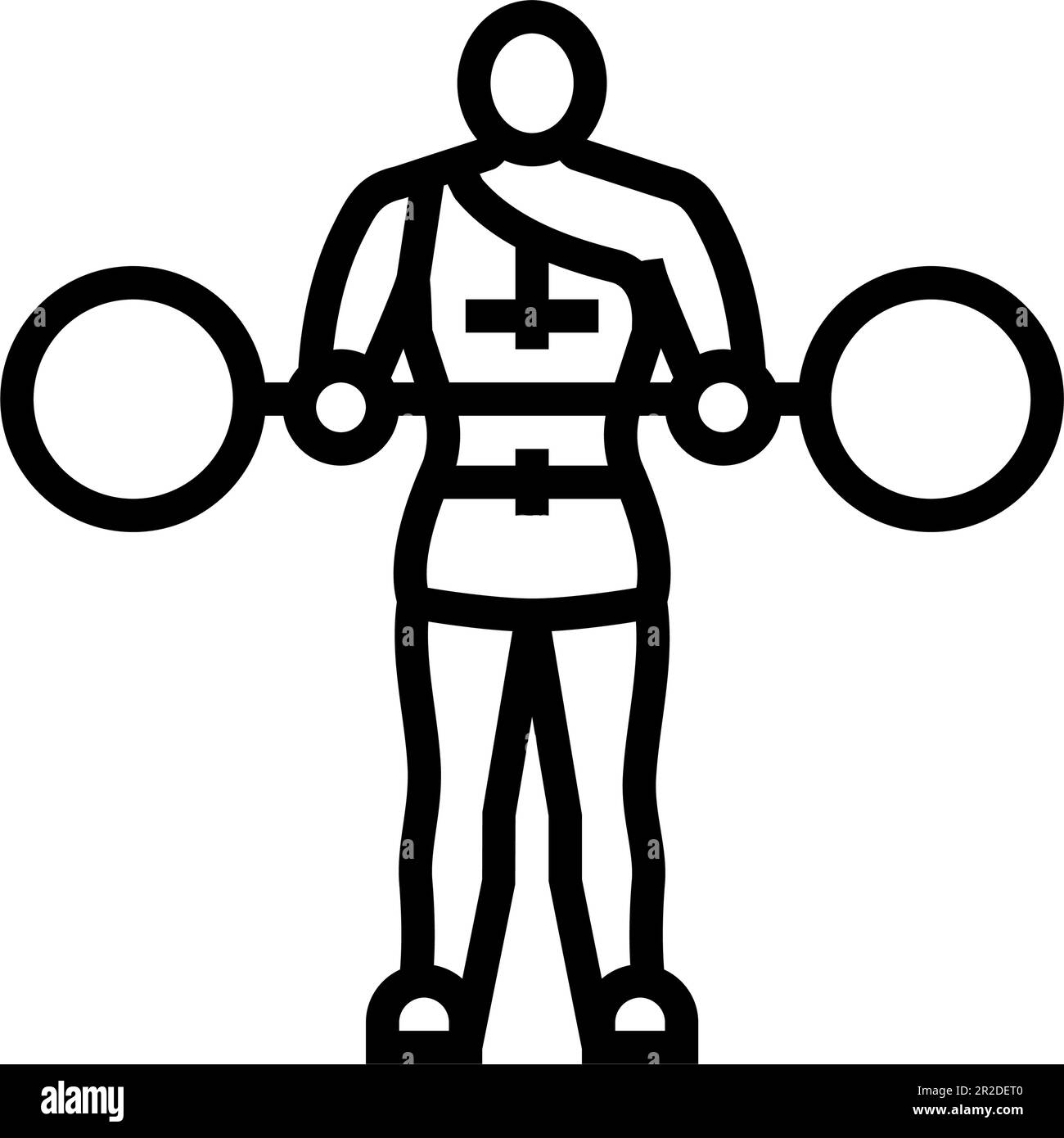 circus strongman carnival vintage show line icon vector illustration ...