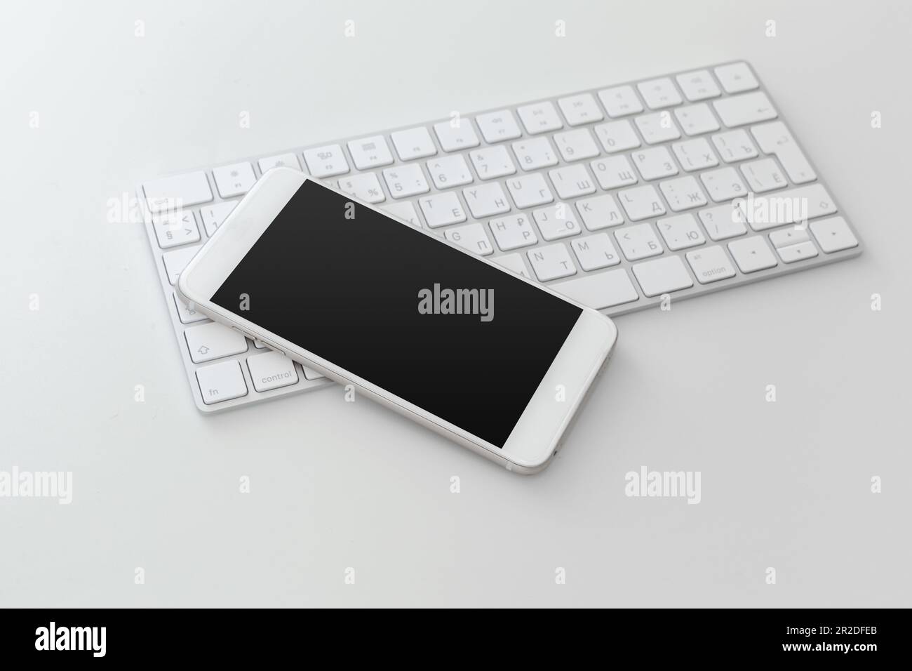 Office table with keyboard Stock Photo - Alamy