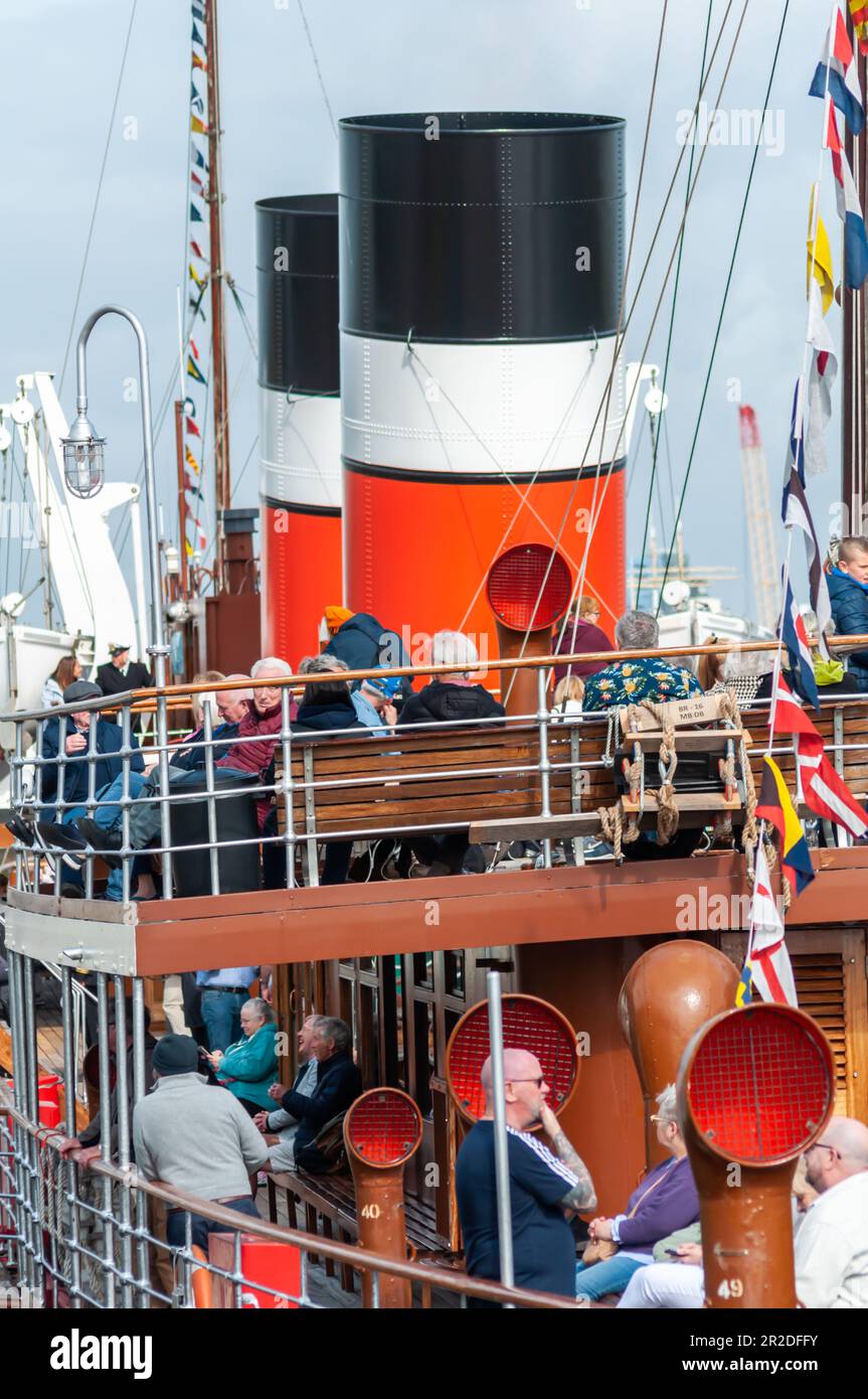 Glasgow, Scotland, UK. 19th May, 2023. PS Waverley, the world's last ...