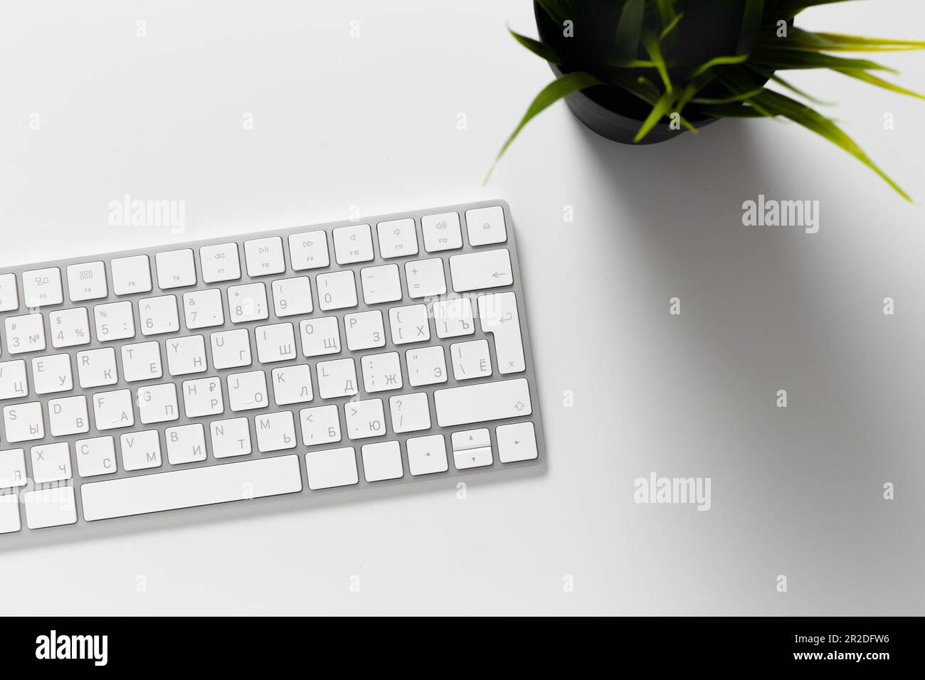 Office table with keyboard Stock Photo - Alamy