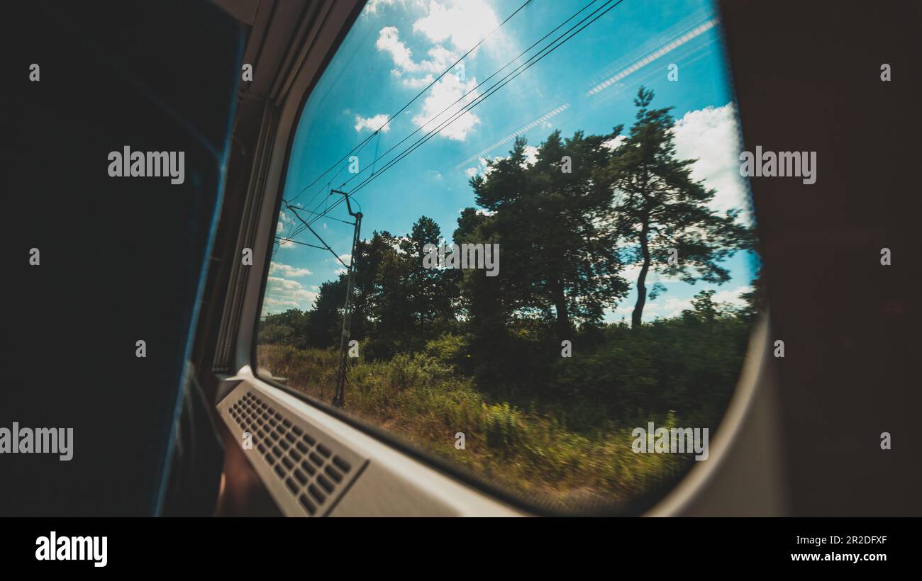 Blurred view from train window hi-res stock photography and images - Alamy