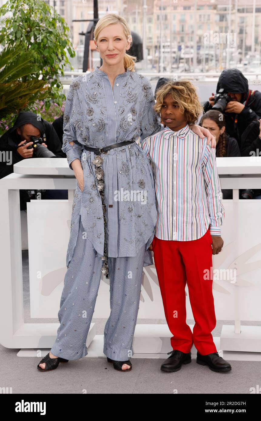 Cate Blanchett, left, and Aswan Reid pose for photographers at the ...