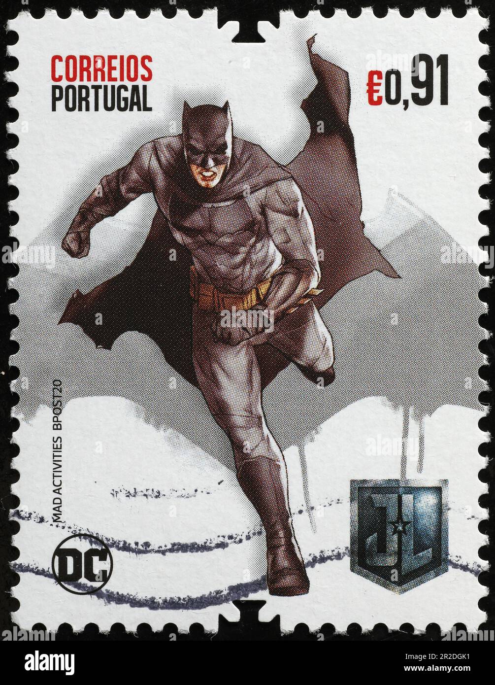 Batman on portuguese postage stamp Stock Photo - Alamy