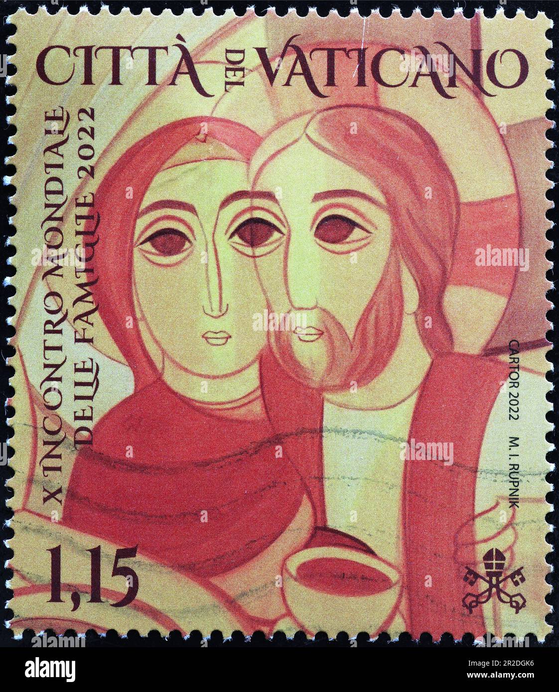 Beautiful portrait of Mary and Jesus on vatican postage stamp Stock Photo - Alamy