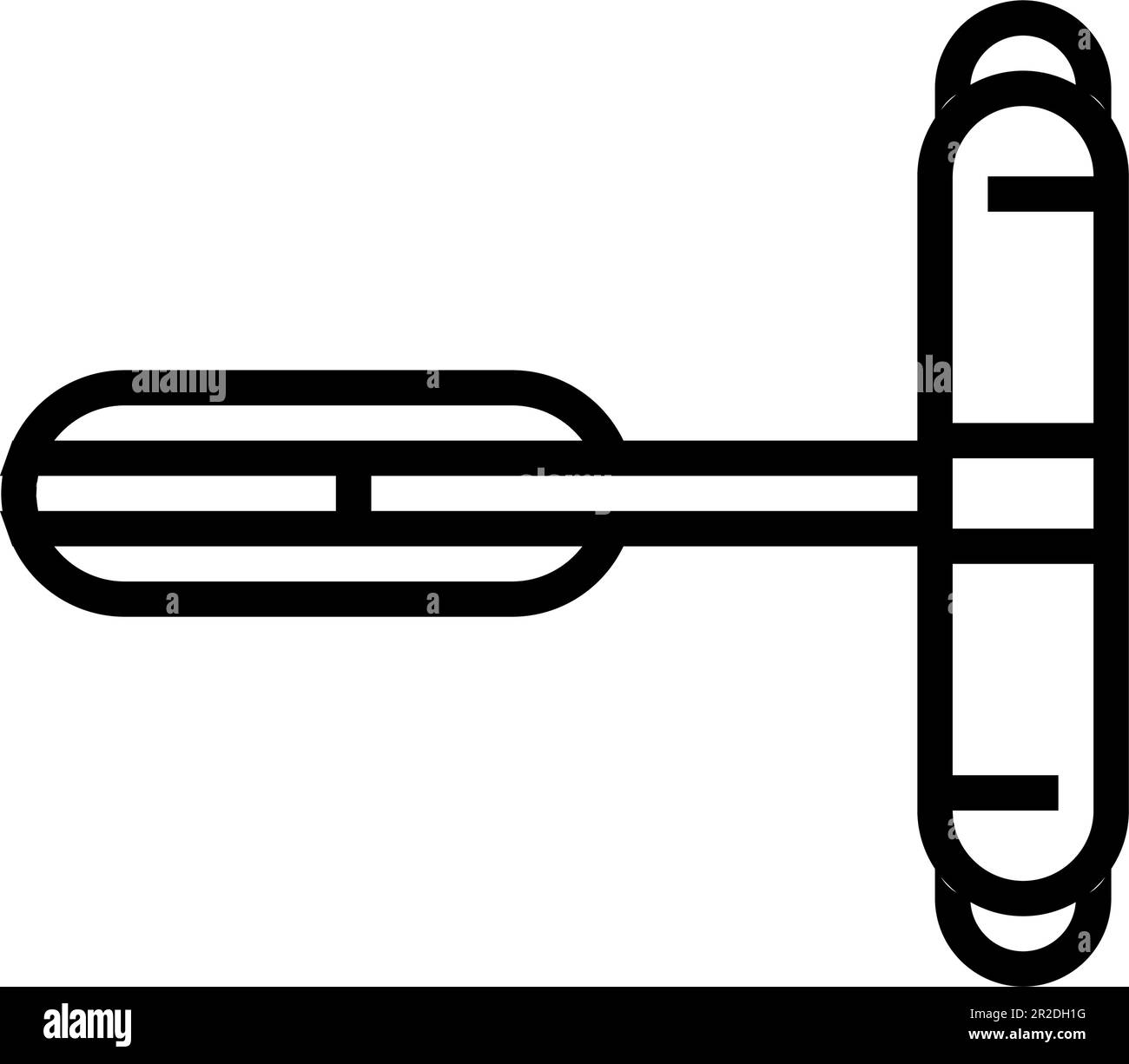door closer hardware furniture fitting line icon vector illustration ...