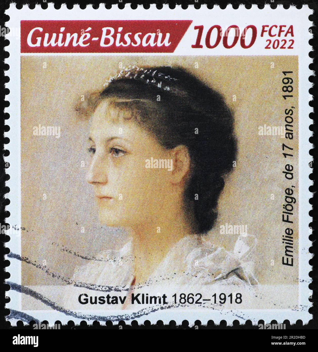 Emilie Floge by Gustav Klimt on postage stamp Stock Photo - Alamy