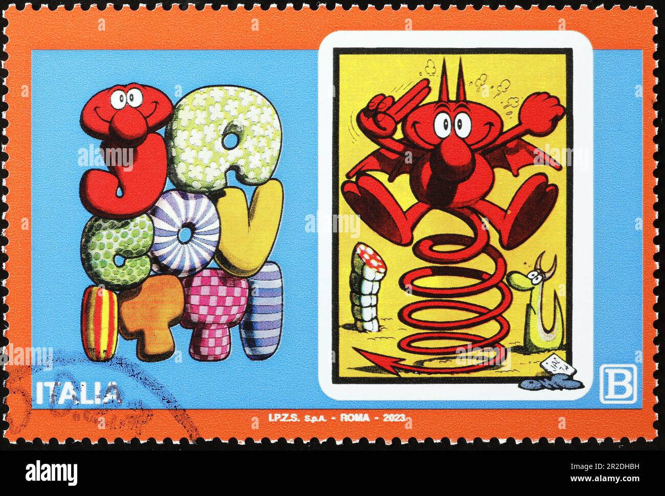 Comics by italian cartoonist Jacovitti on postage stamp Stock Photo - Alamy