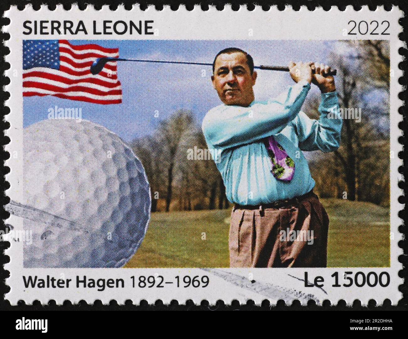 Golfer Walter Hagen on postage stamp Stock Photo - Alamy