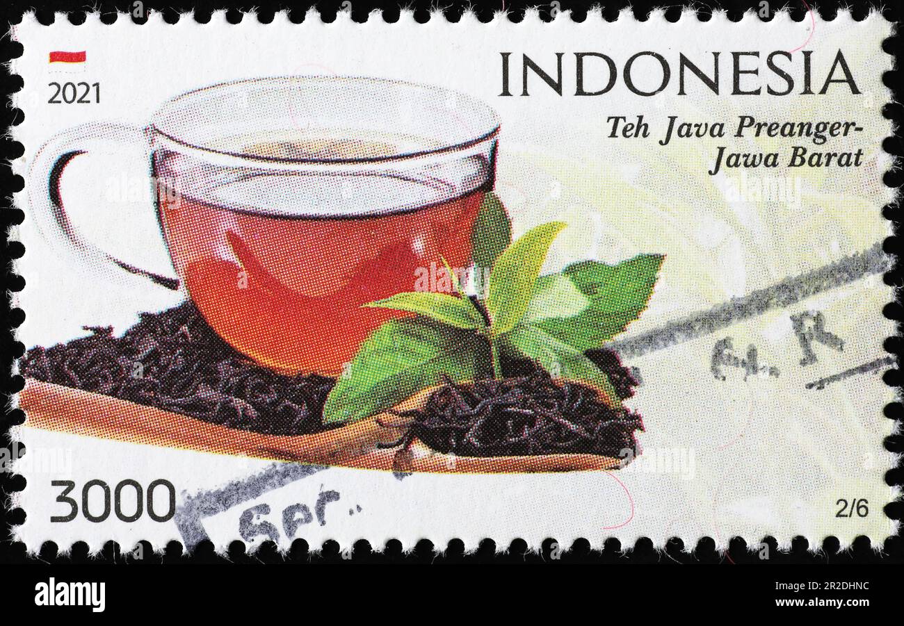 Indonesian tea on postage stamp Stock Photo - Alamy