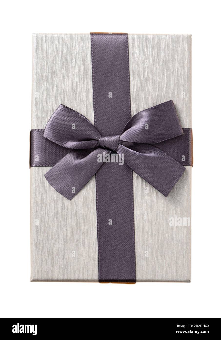 Beautiful gift box wrapped with ribbon bow isolated on white background ...
