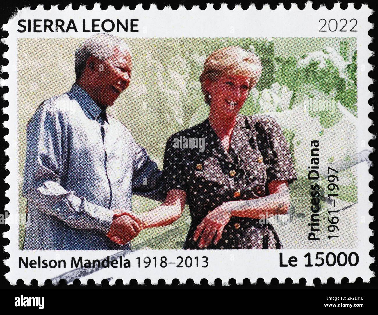 Nelson Mandela and Princess Diana on postage stamp Stock Photo - Alamy