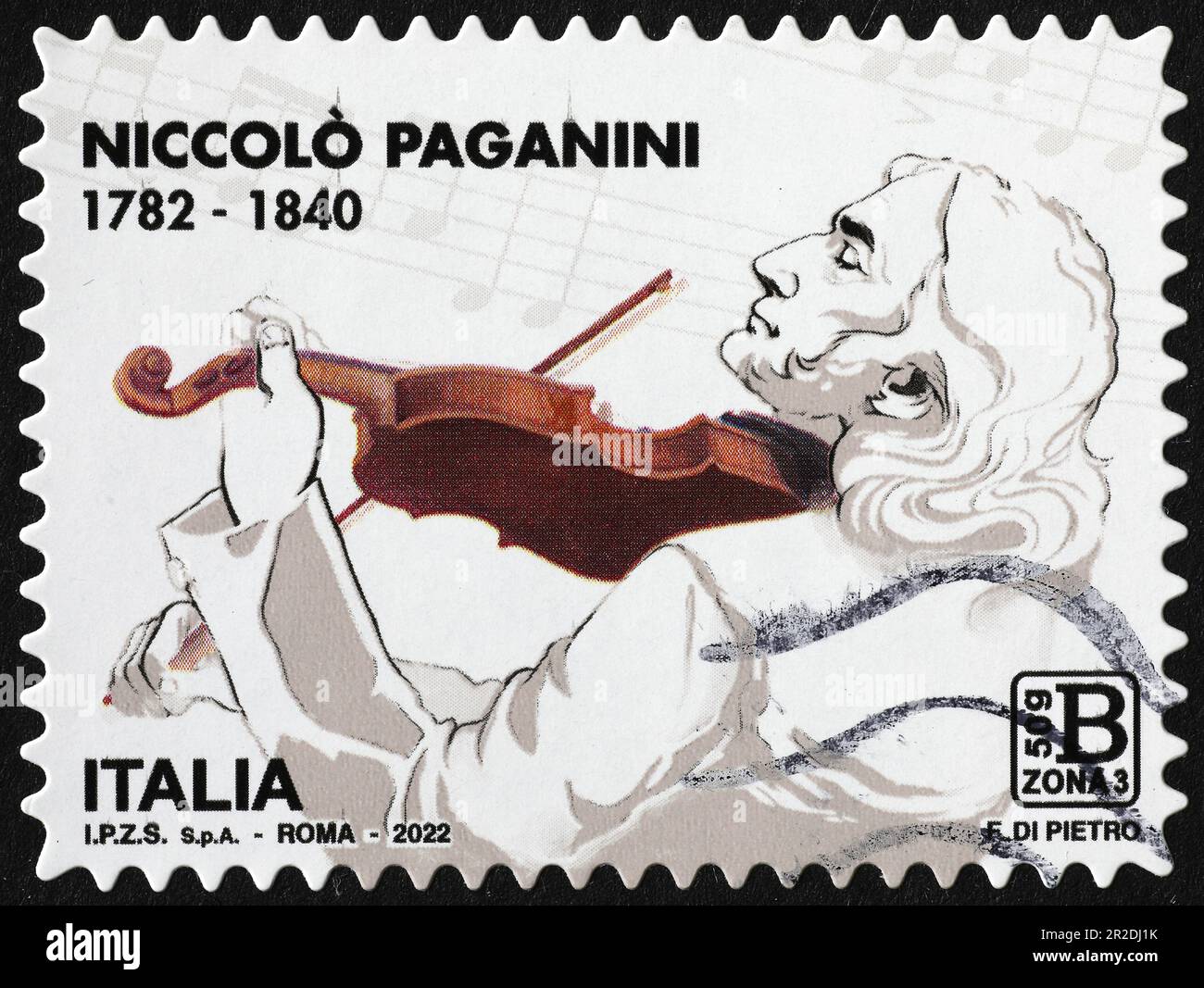 Niccolò Paganini portrait on italian postage stamp Stock Photo - Alamy