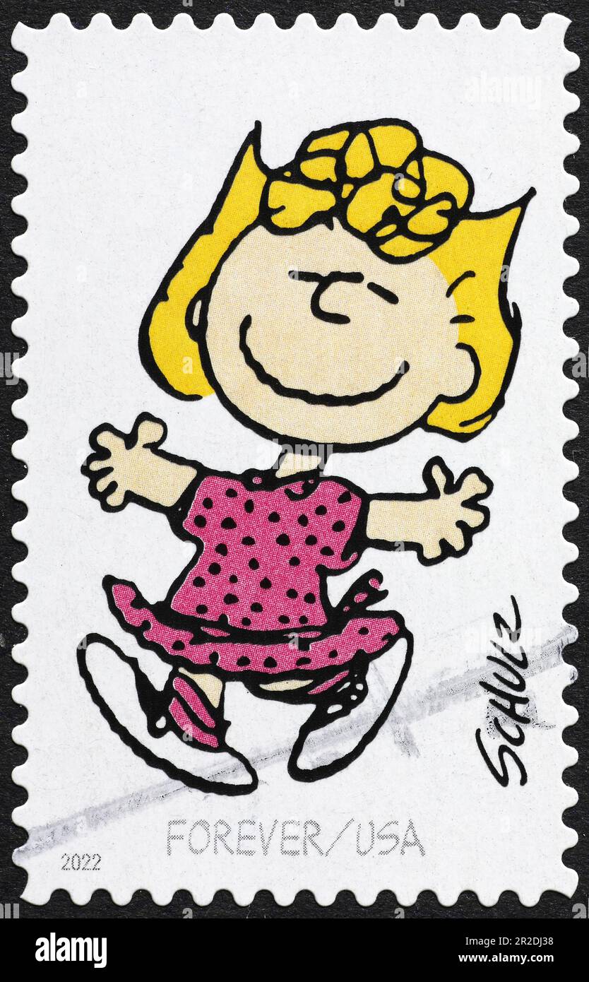 Sally, character of Peanuts on postage stamp Stock Photo - Alamy