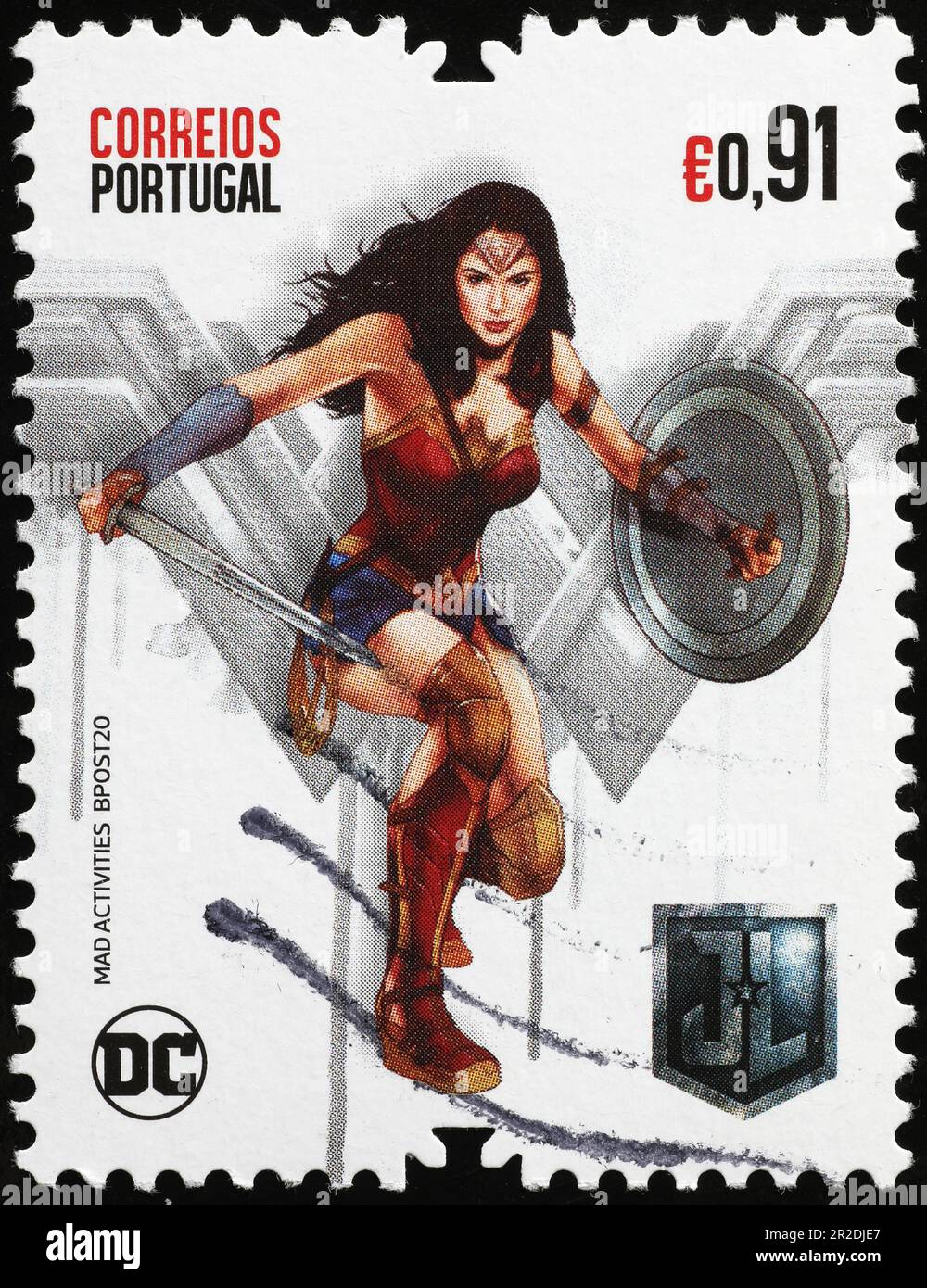 Wonder woman on portuguese postage stamp Stock Photo - Alamy