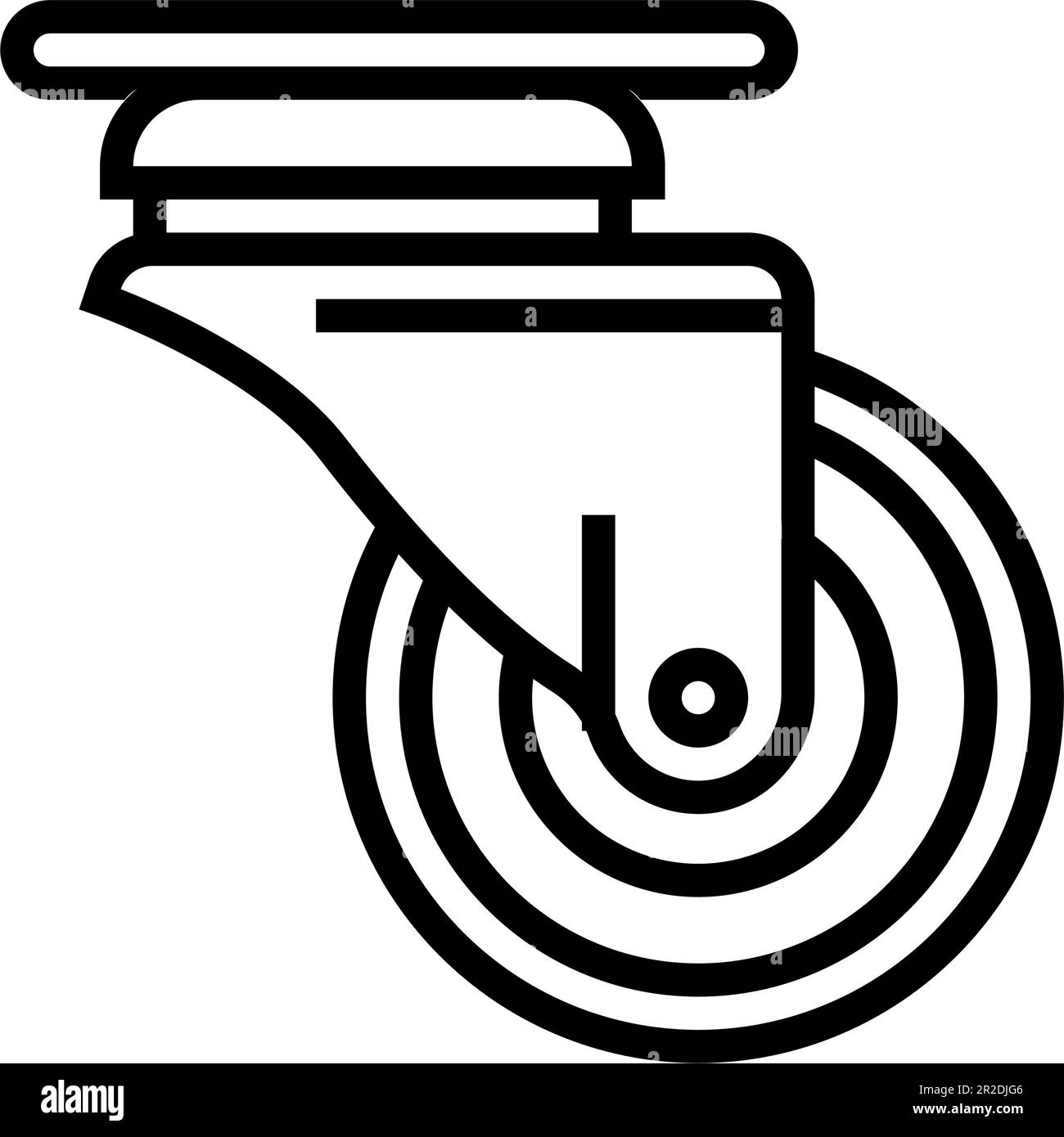 casters wheel hardware furniture fitting line icon vector illustration ...