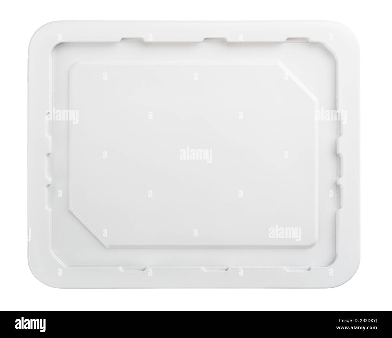 White plastic container lid isolated on white background with clipping path Stock Photo - Alamy
