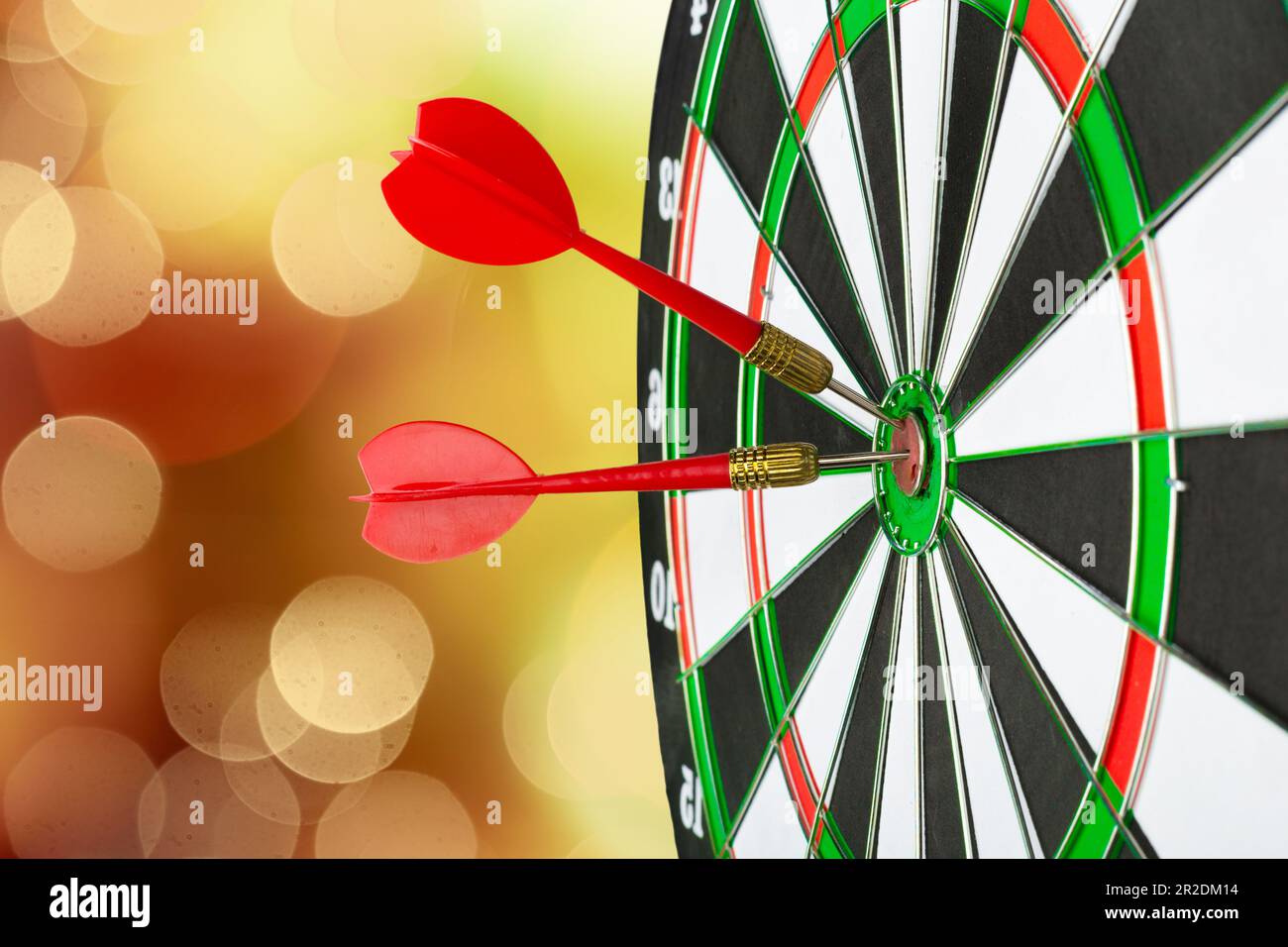Success hitting target, aim goal achievement concept Stock Photo - Alamy