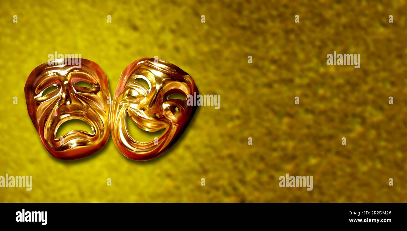 theatrical masks of comedy and tragedy Stock Photo - Alamy