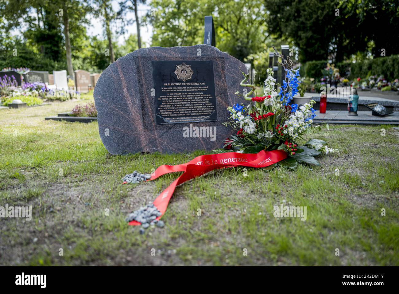 DEVENTER - 19/05/2023, A memorial stone for deceased Moluccan KNIL ...