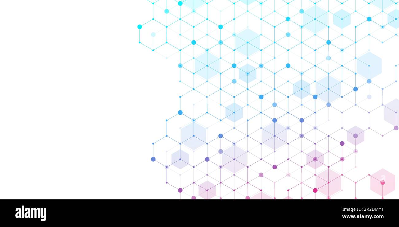 Technology abstract lines and dots connect background with hexagons. Hexagons connection digital ...