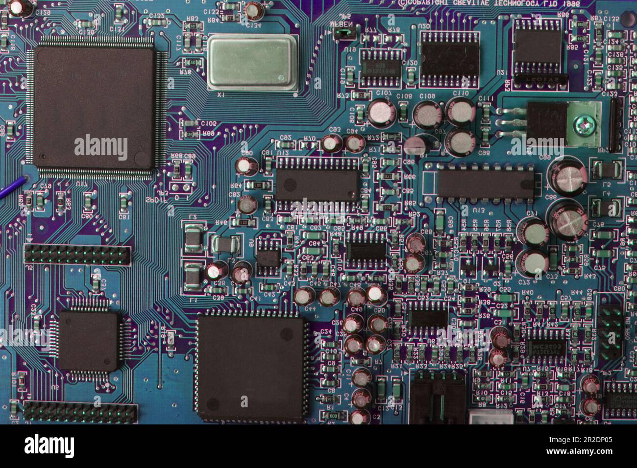 green and black motherboard technological background (detail of ...