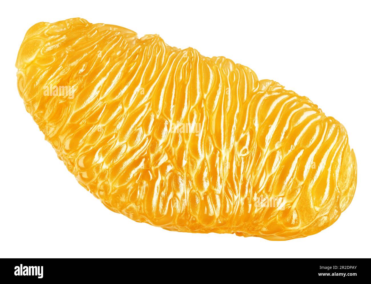 Flesh of orange clementine citrus slice isolated on white background ...